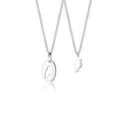 Ketten-Set Elli "Halskette Mutter Kind Vogel Symbol 925 Sterling Silver" Gr. 45, silber, Halsketten, Damen, ohne Stein, Silber 925 (Sterlingsilber), Ketten-Set