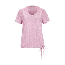 T-Shirt Killtec "WMN TSHRT F", Damen, Gr. 48, pink (himbeere), Obermaterial: 94% Polyester, 6% Elasthan, Rundhals, Shirts T-Shirt, Gestreiftes, schnelltrocknendes Funktionsshirt mit verstellbarem Saum