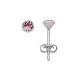 Adelia&acute;s Paar Ohrstecker ADELIA&acute;S "925 Silber Ohrringe Ohrstecker mit Zirkonia &Oslash; 3 mm", rot (rosa), Ohrringe, Damen, Silber 925 (Sterlingsilber), Paar Ohrstecker