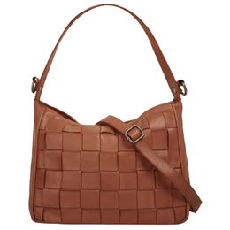 Umh&auml;ngetasche Samantha Look, Damen, Gr. B/H/T: 28cm x 22cm x 11cm onesize, braun (cognac), Leder, Taschen Umh&auml;ngetasche, echt Leder, Made in Italy