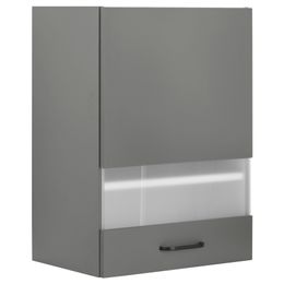 Glash&auml;ngeschrank Optifit "Elga", grau (basaltgrau, basaltgrau), B:50cm H:70,4cm T:34,9cm, Holzwerkstoff, Schr&auml;nke, Glash&auml;ngeschrank, mit Soft-Close-Funktion und Metallgriff, Breite 50 cm