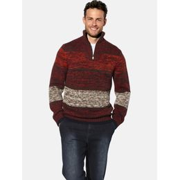 Rundhalspullover Babista "Pullover CARMILO", Herren, Gr. XL, rot (dunkelrot gestreift), Obermaterial: 70% Polyacryl PAN. 30% Wolle mw., Pullover Rundhalspullover