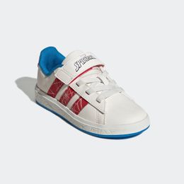 Klettschuh adidas Sportswear "ADIDAS MARVEL SPIDER-MAN GRAND COURT", M&auml;dchen, Gr. 36, cloud wei&szlig;, pure ruby, bright blau, Synthetik, Schuhe Klettschuh, f&uuml;r Kinder & Jugendliche
