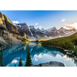 Fototapete papermoon "Moraine Lake Rocky Mountains", bunt, B:5m L:2,8m, Vlies, Tapeten, Fototapete