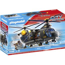 Konstruktions-Spielset Playmobil "SWAT-Rettungshelikopter (71149), My Action Heroes", bunt, Spielbausteine, Kinder, Kunststoff, Konstruktions-Spielset, Made in Europe; mit Licht und Sound, Topseller