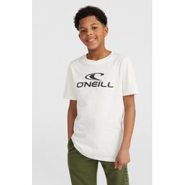 O`Neill T-Shirt O'NEILL "O'NEILL LOGO T-SHIRT", Jungen, Gr. 140 (134), wei&szlig; (snow wei&szlig;), Obermaterial: 100% Baumwolle, Rundhals, Shirts T-Shirt