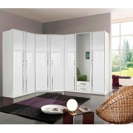 Kleiderschrank wimex "Tromo", wei&szlig; (wei&szlig;, hochglanz wei&szlig;), B:135cm H:197cm T:58cm, Schr&auml;nke, Kleiderschrank