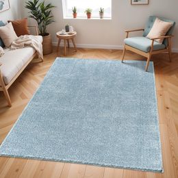 Hochflor-Teppich LIVABLISS "TRENTO", blau, B:160cm H:37mm L:213cm, Kunstfaser, Teppiche, Hochflor-Teppich