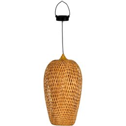 PAULEEN LED Pendelleuchte "Sunshine Bliss Solarpendel Outdoor Bambus/Rattan/Kunststoff/Metall", beige, 1, &Oslash; 22cm H: 75,2cm, 1 Stk., Leuchten, Solar, LED Pendelleuchte