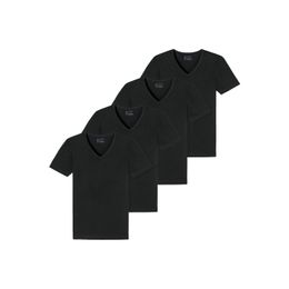 T-Shirt Schiesser "T-Shirt 2PACK T-shirt 4er Pack", Herren, Gr. XL, schwarz, Obermaterial: 95% Baumwolle CO. 5% Elasthan EL., Shirts T-Shirt
