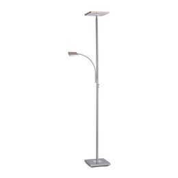JUST LIGHT Stehlampe "HANS", silber (edelstahlfarben), 2, H: 190cm, 1 Stk., Leuchten, LED, dimmbar &uuml;ber Touchdimmer, Schalter, Touchschalter, Stehlampe