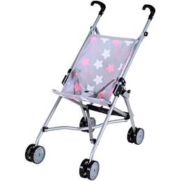 Puppenbuggy KNORRTOYS "Sim - star grey pink", rosa (star grau pink), Puppenwagen, KinderB:27cm H:55cm T:42cm, Puppenbuggy, B:27cm H:55cm T:42cm