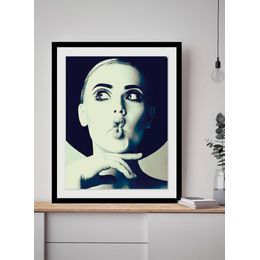 Bild queence "Duckface", schwarz (farbe rahmen: schwarz, farbe bild(er): schwarz), B:40cm H:50cm, Acrylglas, Holz, Papier, Bilder, Bild, HD Premium Poster-Druck inkl. Holzrahmen