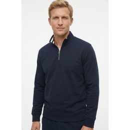 Marc O'Polo Sweatshirt MARC O'POLO DENIM "mit Troyerkragen", Herren, Gr. M, navy teal, Sweatware, Obermaterial: 100% Baumwolle, relaxed fit normal, Rippb&uuml;ndchen, Sweatshirts Sweatshirt, relaxed fit, aus Bio-Baumwolle