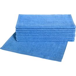 Waschlappen Dyckhoff "Kristall", blau (kobaltblau), B:30cm L:30cm, Frottier, Waschlappen, Waschlappen, mit Bord&uuml;ren