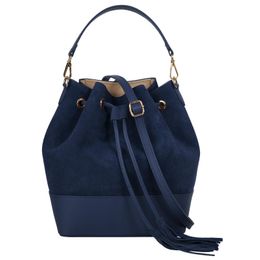 Umh&auml;ngetasche Samantha Look, Damen, Gr. B/H/T: 21cm x 28cm x 15cm onesize, blau, Leder, Taschen Umh&auml;ngetasche, echt Leder, Made in Italy
