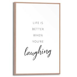 Poster Reinders "Laughing", schwarz (farbe bild(er): schwarz, wei&szlig;), B:20cm H:30cm T:1,6cm, MDF, Bilder, Poster