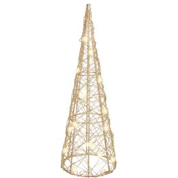 LED-Dekofigur I.GE.A. "LED-Pyramide", gold, B:10cm H:30cm, Draht, Dekofiguren, LED-Dekofigur, Dekofigur Weihnachtspyramide Weihnachtsdeko Weihnachtsbaum Christbaum