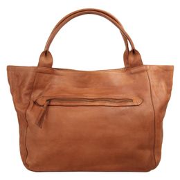 XZONE Shopper X-ZONE, Damen, Gr. B/H/T: 34cm x 29cm x 15cm onesize, braun (cognac), Leder, Taschen Shopper, echt Leder
