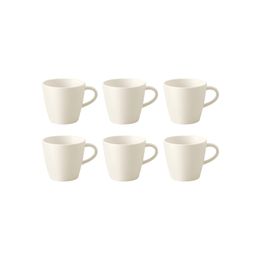 Villeroy & Boch Tasse VILLEROY & BOCH "Kaffeetasse Manufacture Rock 150 ml 6er Set wei&szlig;", wei&szlig;, 6 tlg., Porzellan, Trinkgef&auml;&szlig;e, Tasse
