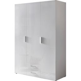 Kleiderschrank wimex "Malta", wei&szlig; (wei&szlig;, hochglanz wei&szlig;), B:120cm H:185cm T:54cm, Schr&auml;nke, Kleiderschrank, mit Hochglanz-Front
