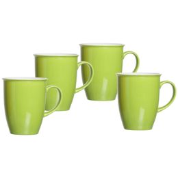 Ritzenhoff & Breker Becher RITZENHOFF & BREKER "Kaffeebecher Doppio 320 ml 4er Set", gr&uuml;n, Porzellan, Trinkgef&auml;&szlig;e, Becher