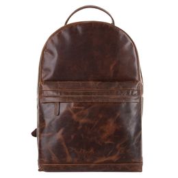XZONE Laptoprucksack X-ZONE, Gr. B/H/T: 43cm x 29cm x 12cm, onesize, braun (cognac), Leder, Rindsleder, beschichtet, leicht gl&auml;nzend, Rucks&auml;cke Laptoprucksack, echt Leder