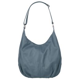 Shopper CLUTY, Damen, Gr. B/H/T: 31cm x 28cm x 7cm onesize, blau, Leder, leicht gl&auml;nzend, unifarben, Taschen Shopper, echt Leder, Made in Italy