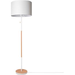 Paco Home Stehlampe "EK CA UNI COLOR", wei&szlig; (wei&szlig; natur wei&szlig;), &Oslash; 45,5cm H: 157cm, Leuchten, Stoffschirm Wohnzimmer Skandi Standleuchte E27 Einfarbig Stofflampe, Stehlampe