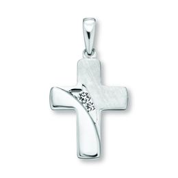 Kettenanh&auml;nger ONE ELEMENT "Zirkonia Kreuz Anh&auml;nger aus 925 Silber", silber, Schmuckanh&auml;nger, Damen, Silber 925 (Sterlingsilber), Kettenanh&auml;nger