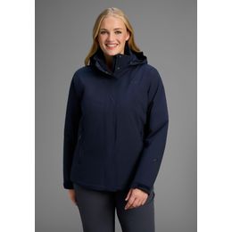 Allwetterjacke Maier Sports "DA-JACKE MTEX EL. METORTHERMREC W", Damen, Gr. 50, night sky, Obermaterial: 100% Polyester, Jacken Allwetterjacke, Wasser- & Winddicht & Atmungsaktiv