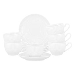 Espressotasse Seltmann Weiden "Espressotassen mit Untertassen Amina 100 ml 6er Set", wei&szlig;, 12 tlg., Porzellan, Trinkgef&auml;&szlig;e, Espressotasse
