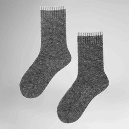 Socken Hudson "Socke Bubble", Damen, Gr. 39-42, grau (cosmic gray 0978), Obermaterial: 41% Polyamid PA. 34% Polyacryl PAN. 23% Wolle WO. 1% metallisierte Fasern MTF. 1% Elasthan EL., Socken Socken