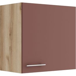 H&auml;ngeschrank Optifit "Bella", rot (rostrot, wildeiche), B:60cm H:57,6cm T:34,6cm, Holzwerkstoff, Schr&auml;nke, H&auml;ngeschrank, Breite 60 cm, 1 T&uuml;r, 1 Einlegeboden
