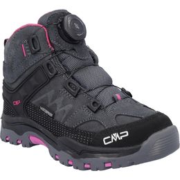 Outdoorschuh CMP "KIDS KIRUNA MID FITGO WP TREKKING SHOES", Kinder, Gr. 30, schwarz (antracite, festival), Leder, Schuhe Outdoorschuh, wasserdicht