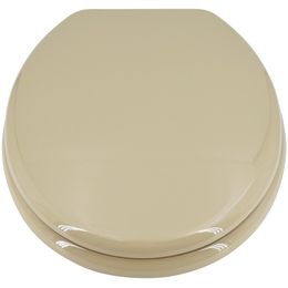 WC-Sitz ADOB, beige, B:37,5cm L:44,5cm, WC-Sitze, WC-Sitz, &auml;u&szlig;erst stabil, Messing verchromte Scharniere