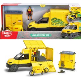 Spielzeug-Auto DICKIE TOYS "DHL Delivery Set", gelb, Spielzeugfahrzeuge, Kinder, Kunststoff, Spielzeug-Auto