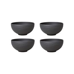 Villeroy & Boch Suppenteller VILLEROY & BOCH "Suppen Bol Manufacture Rock &Oslash; 12,5 cm 4er Set schwarz", schwarz, L:12,5cm, Speiseteller, Suppenteller