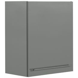 H&auml;ngeschrank Optifit "Bern", grau (basaltgrau, basaltgrau), B:60cm H:70,4cm T:34,9cm, Schr&auml;nke, H&auml;ngeschrank, Breite 60 cm, 70 cm hoch, mit 1 T&uuml;r, mit Metallgriff