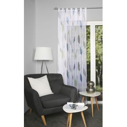 Gardine Home Wohnideen "PAOLO", bunt (blau, gr&uuml;n, gr&uuml;n), B:140cm H:145cm, Voile, Obermaterial: 100% Polyester, Gardinen, Gardine, halbtransparent