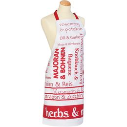Kochsch&uuml;rze stuco "Herbs&More", rot (wei&szlig;, rot), B:80cm L:85cm, Baumwolle, Sch&uuml;rzen, Kochsch&uuml;rze