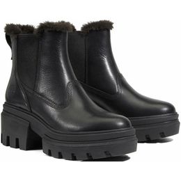 Chelseaboots Timberland "Everleigh BT Wrm Ln Chls", Damen, Gr. 41,5, schwarz, Leder, Schuhe Chelseaboots, Stiefelette, Winterschuhe, Ankle Boots