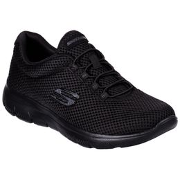 Slip-On Sneaker Skechers "SUMMITS", Damen, Gr. 41, schwarz, Textil, unifarben, Schuhe Slip-On Sneaker, Freizeitschuh, Halbschuh, Schlupfschuh mit komfortabler Innensohle, Topseller