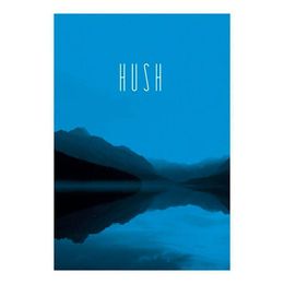 Bild Komar "Word Lake Hush Blue", bunt (farbe bild(er): bunt), B:30cm H:40cm, Holz, Papier, Bilder, Bild, Wandbild zur Dekoration - ohne Rahmen