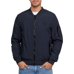 Blouson INDICODE "INBerto", Herren, Gr. S, blau (schwarz navy), Web, Obermaterial: 100% Polyester, unifarben, regular fit, Jacken Blouson