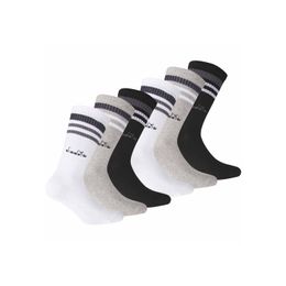 Kurzsocken Diadora "Socken 6er Pack", Damen, Gr. 39-42, bunt (schwarz, grau, wei&szlig;), Obermaterial: 80% Baumwolle CO. 18% Polyester PES. 2% Elasthan EL., Socken Kurzsocken
