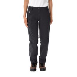 Trekkinghose Vaude "WOMEN'S FARLEY STRETCH ZO T-ZIP PANTS II", Damen, Gr. 36, N-Gr, schwarz, Obermaterial: 89% Polyamid, 11% Elasthan, Hosen Trekkinghose, f&uuml;r Wanderungen und Reisen, aus schnelltrocknendem Polyamid