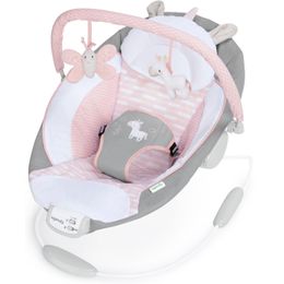 Babywippe Ingenuity "Soothing Bouncer, Flora the Unicorn", Baby, rosa, Kunststoff, Metall, Stoff, Babywippen Babywippe, mit Vibration und Melodien