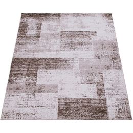 Teppich Paco Home "Bari 873", beige, B:200cm H:13mm L:280cm, Polypropylen, Teppiche, Teppich, Kurzflor, Patchwork Design, Used-Look