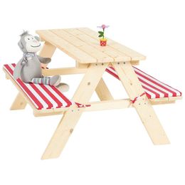 Garten-Kindersitzgruppe Pinolino "Nicki", gr&uuml;n, Sitzm&ouml;bel-Sets, Kinder, B/H/T: 90cm x 50cm x 79cm, Massivholz, Garten-Kindersitzgruppe, Picknicktisch, BxHxT: 90x79x50 cm, B:90cm H:50cm T:79cm